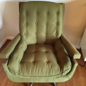 Mid Century Modern Swivel Rocker with Walnut Accents - EPOCH
