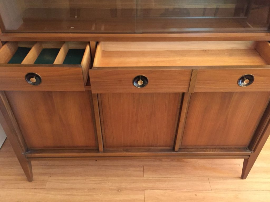 Mid Century Modern Walnut China Cabinet by Basic Witz - EPOCH