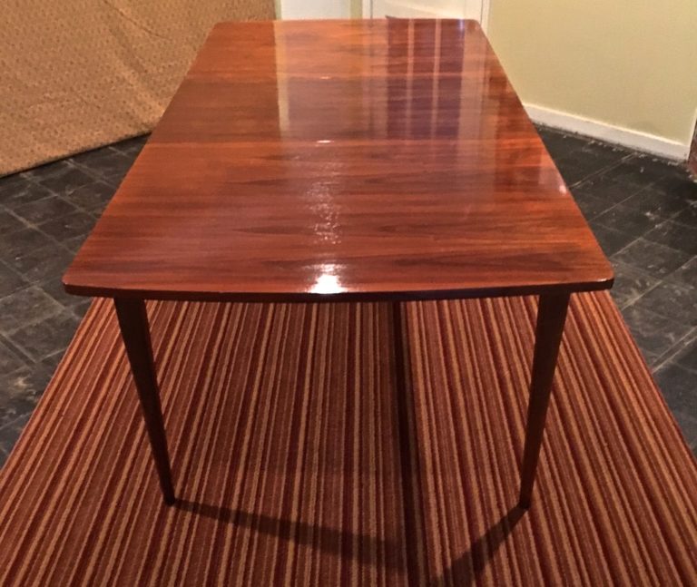 Mid Century Modern Drexel Declaration Walnut Dining Table with Leaf - EPOCH