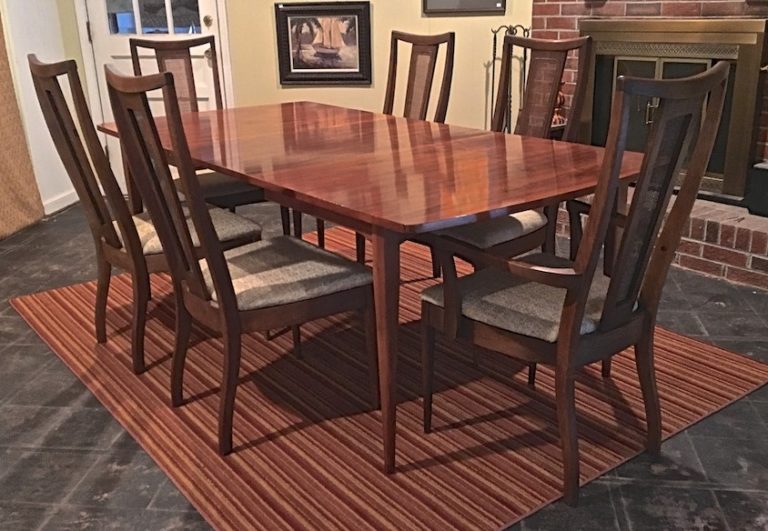 Mid Century Modern Drexel Declaration Walnut Dining Table with Leaf - EPOCH