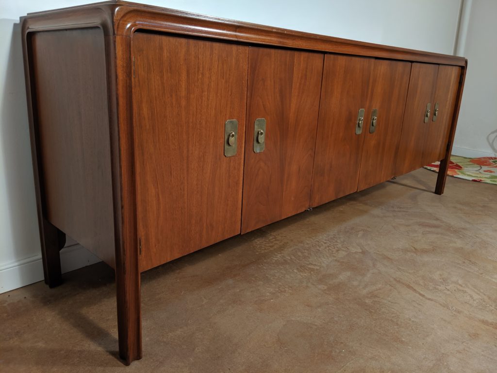Extra Long Mid Century Modern Walnut Credenza by Craftmaster Furniture ...