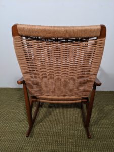 Vintage Yugoslavian Hans Wegner Style Corded Rocking Chair - EPOCH