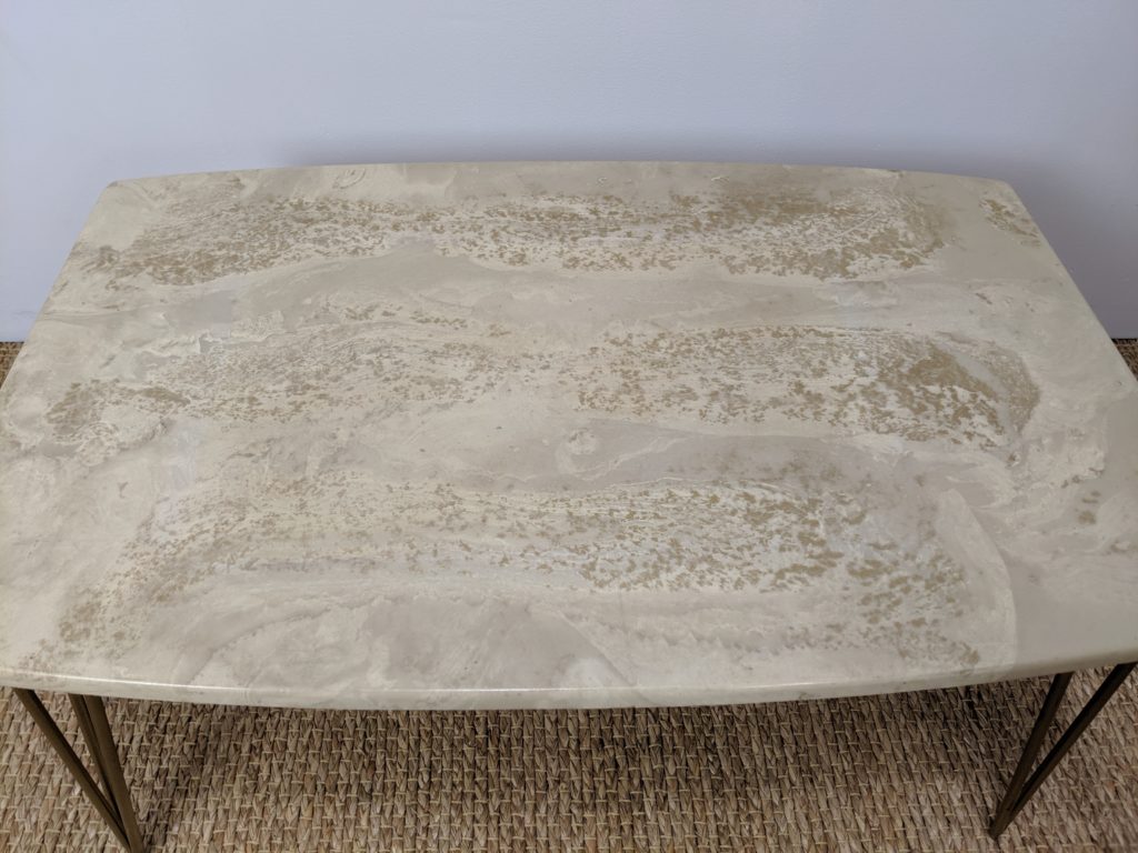 Vintage Marbleized Polished Concrete Coffee Table - EPOCH