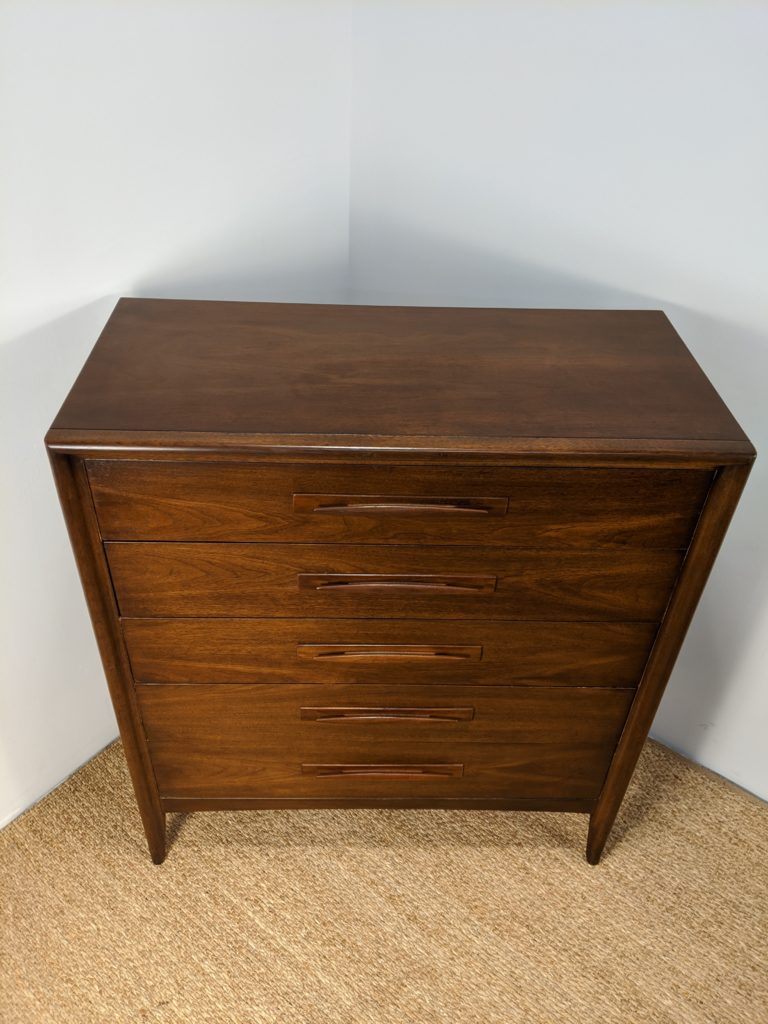 Mid Century Modern Walnut Highboy Dresser, Emphasis Series by Broyhill ...