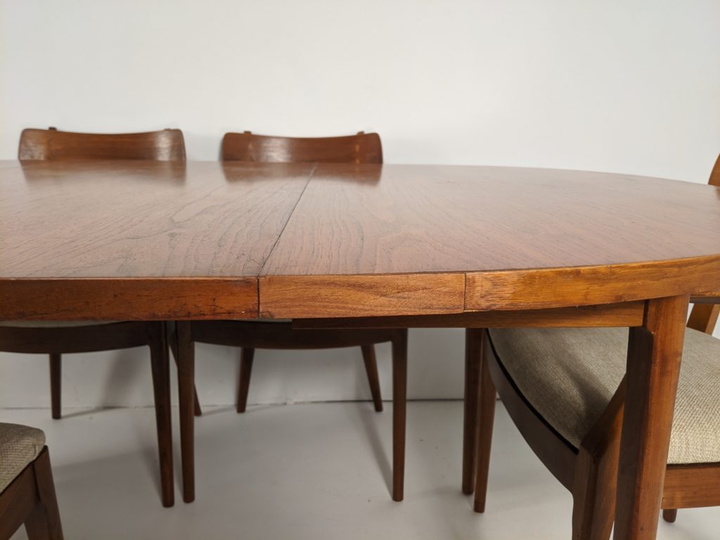 Mid Century Modern Drexel Declaration Walnut Dining Set, 6 Chairs - EPOCH