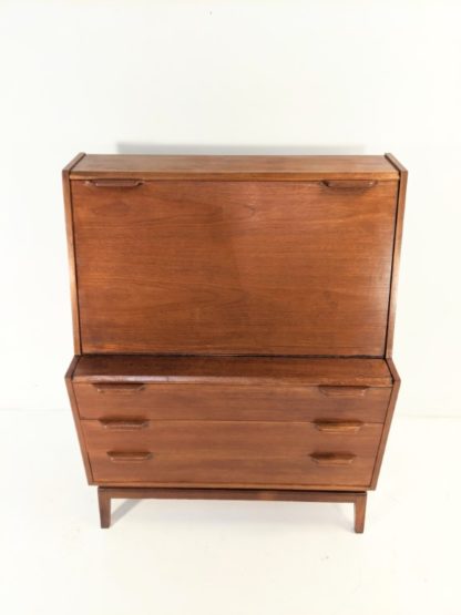 Danish Mid Century Modern Teak Drop Front Secretary - EPOCH