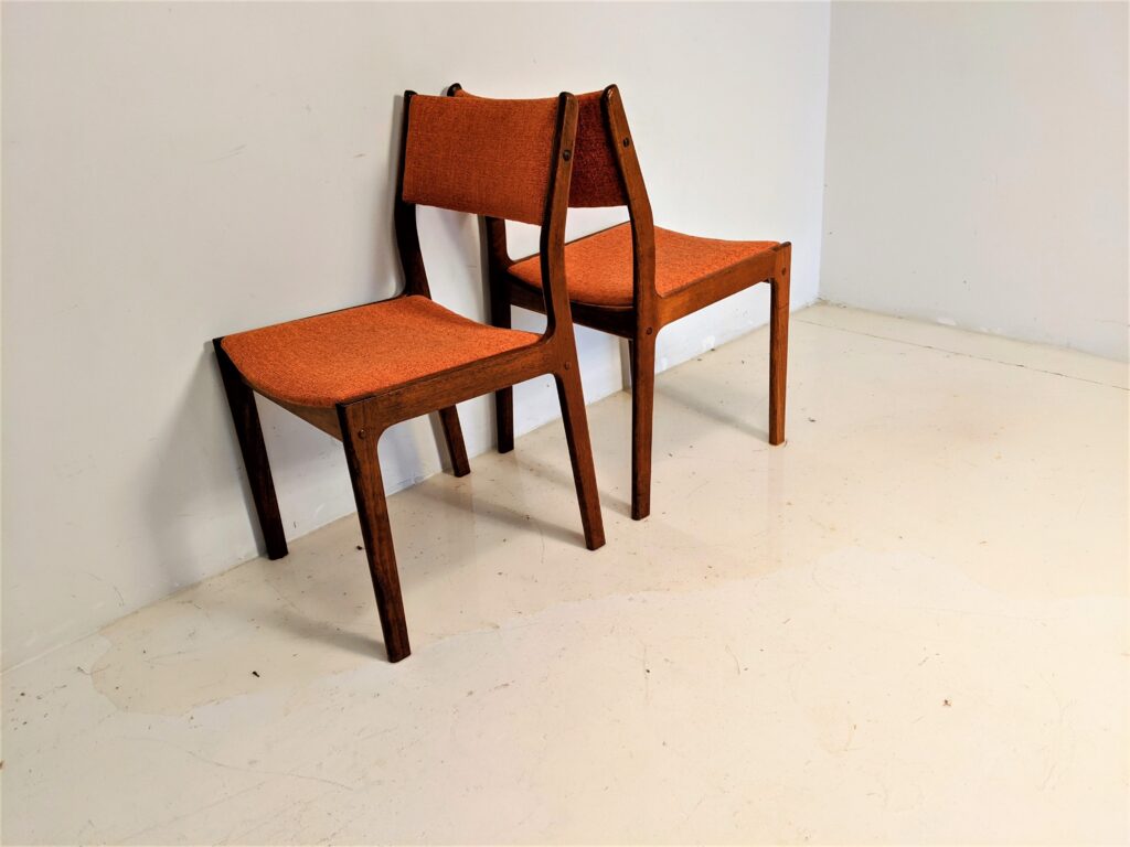Danish Modern Teak Dining Chairs by D-Scan Furniture, Reupholstered - EPOCH