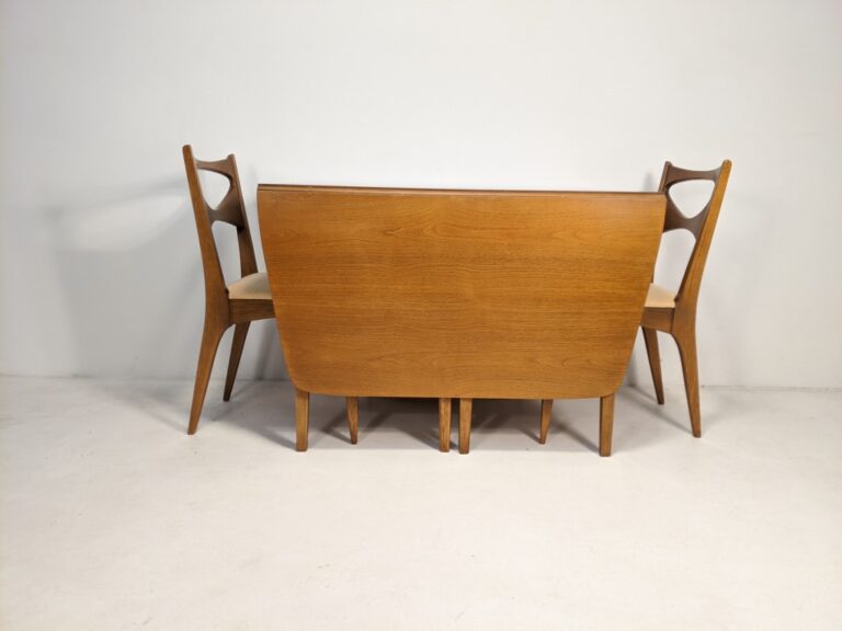 Mid Century Modern Dining Set, Three Leaves, Four Chairs, Profile ...