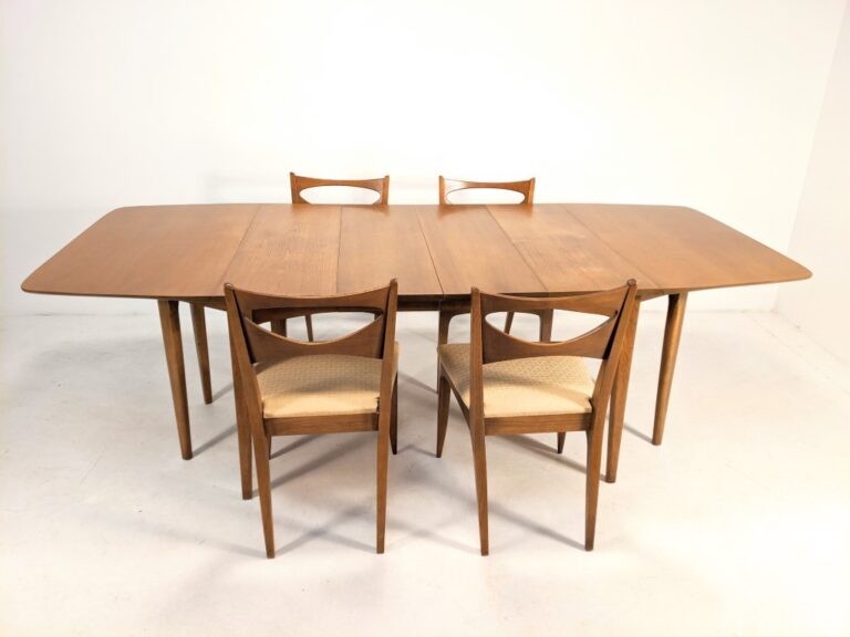 Mid Century Modern Dining Set, Three Leaves, Four Chairs, Profile ...