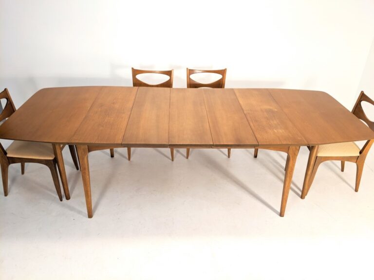 Mid Century Modern Dining Set, Three Leaves, Four Chairs, Profile ...