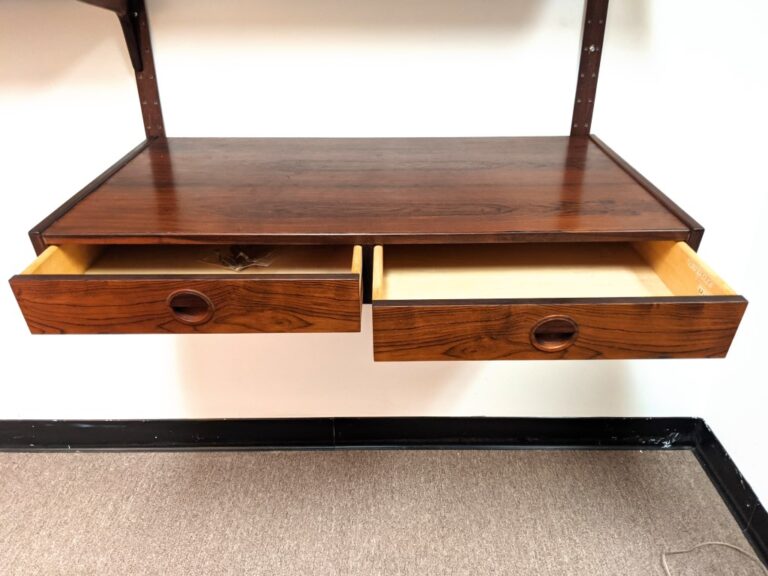 Danish MCM Rosewood Floating Shelving Unit & Desktop - EPOCH