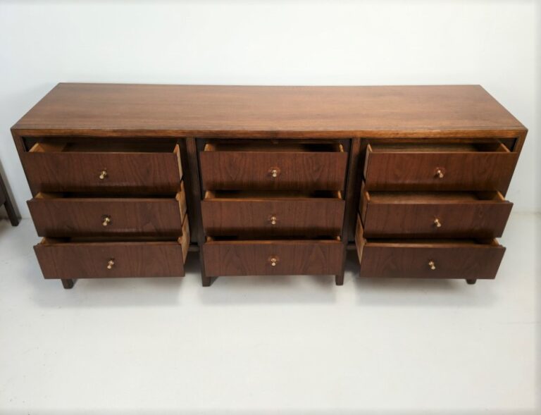 Three Piece Mid Century Modern Walnut Bedroom Set by Basic Witz - EPOCH