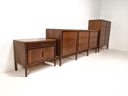 Three Piece Mid Century Modern Walnut Bedroom Set by Basic Witz - EPOCH
