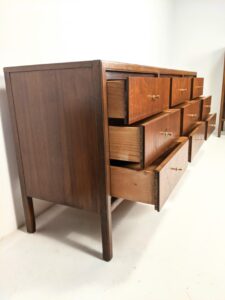Three Piece Mid Century Modern Walnut Bedroom Set by Basic Witz - EPOCH