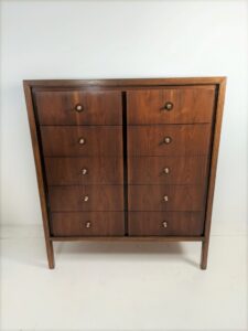 Three Piece Mid Century Modern Walnut Bedroom Set by Basic Witz - EPOCH