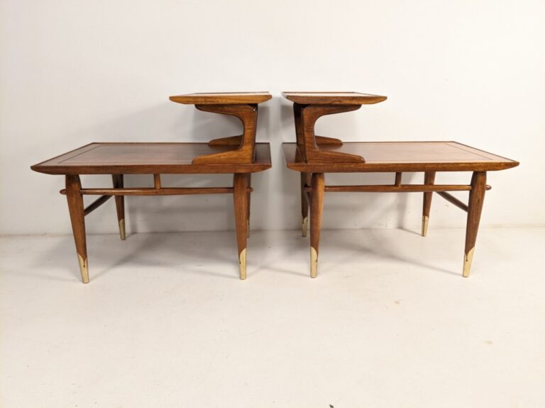 Mid Century Modern Walnut Step Tables, Copenhagen by Lane, C. 1957 - EPOCH
