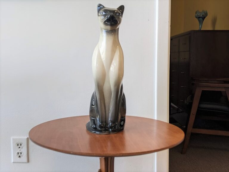 Mid Century Modern Ceramic Siamese Cat Statue - EPOCH