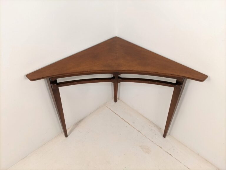 Walnut MCM Triangular Corner Table - EPOCH