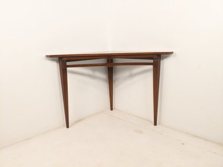 Walnut MCM Triangular Corner Table - EPOCH