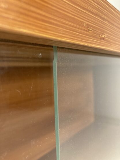 Petite Sliding Glass Walnut Display Cabinet - EPOCH