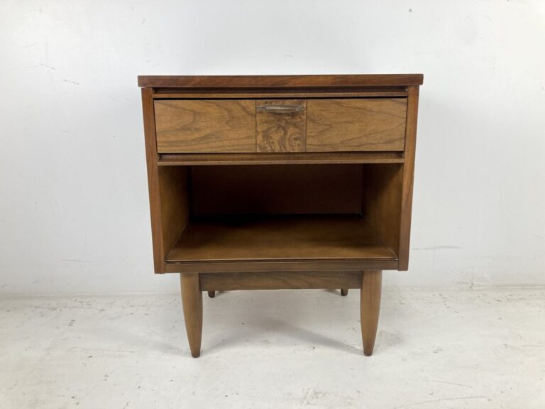 Mid Century Modern Walnut Nightstand with Drawer - EPOCH