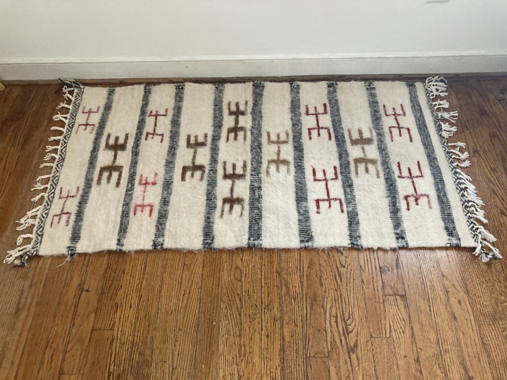 NEW Hand Knotted Moroccan Berber Ivory Wool Rug, Ait Bouguemez - EPOCH