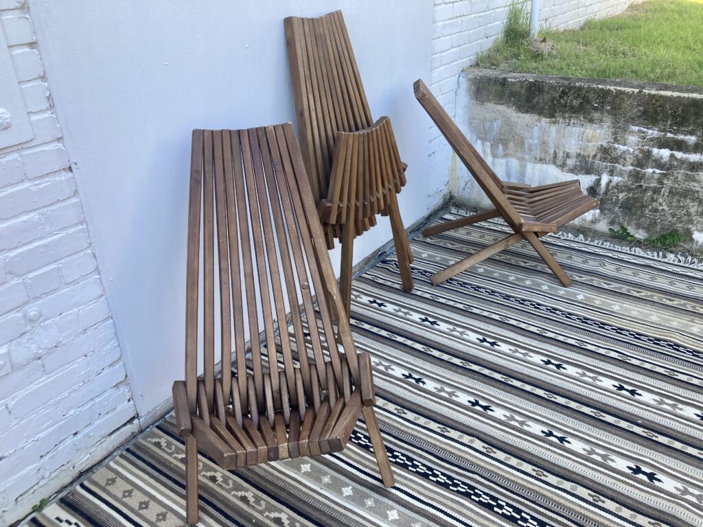 Wood Slat Deck, Patio, Folding Outdoor Chairs by Melino - EPOCH